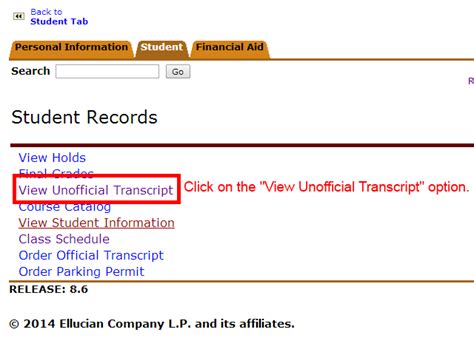 view print unofficial transcripts río hondo college