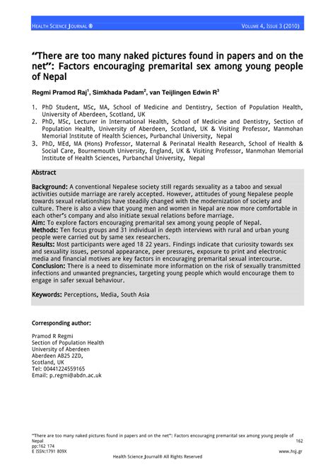 Pdf There Are Too Many Naked Pictures Found In Papers And On The Net Factors Encouraging