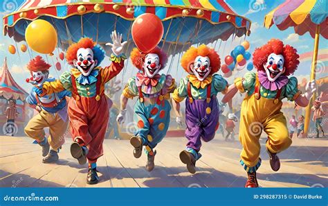 Community Parade Circus Clown Fun Excitement Stock Image Image Of