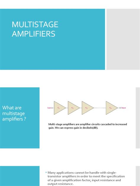 Multistage Amplifierrs Pdf Amplifier Analog Circuits