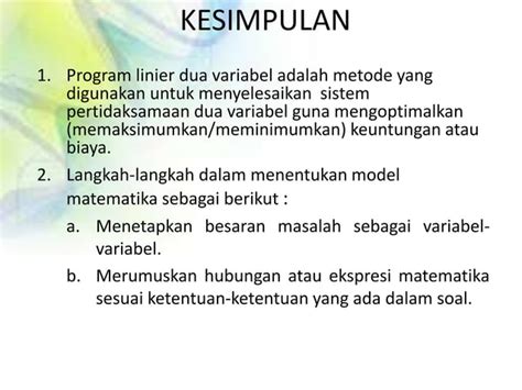 PPT Materi Program Linear Kelas XI SMA Pptx