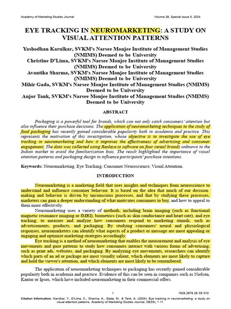 Eye Tracking In Neuromarketing Pdf Consumer Behaviour Brand