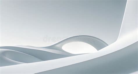 Abstract White Landscape Flowing Curves Light Dynamic Futuristic Modern