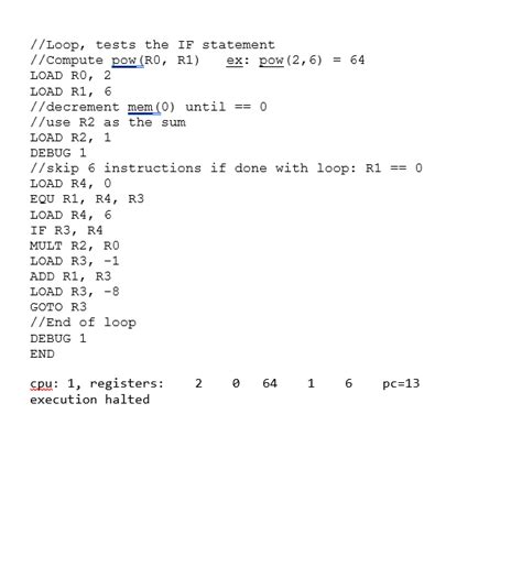 we will simulate the execution of a cpu the cpu will