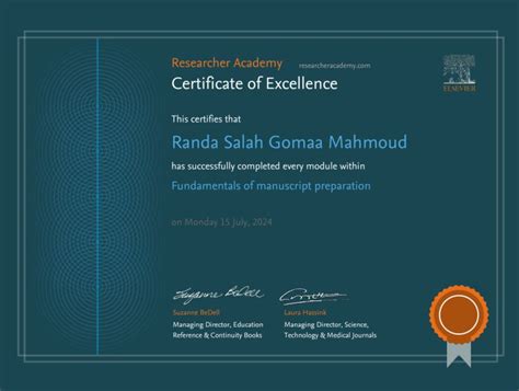 Randa Salah Gomaa Mahmoud On Linkedin Fundamentals Of Manuscript Preparation 15 Modules