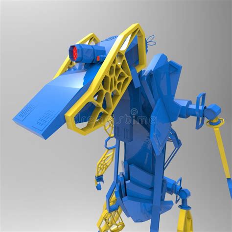 3d Generative Design Of A Robot 3d Illustration Stock Illustration