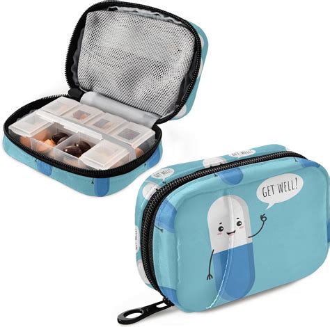 Zoeo Pill Cases Bag Cute Cartoon Pill Funny Get Well