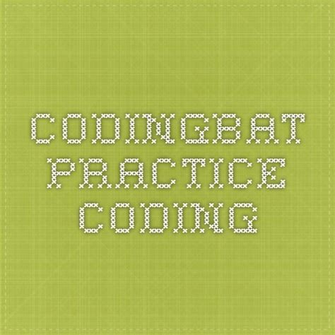 Codingbat Practice Coding Coding Java Technology