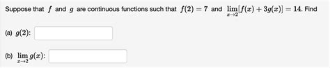 Solved Suppose That F And G Are Continuous Functions Such Chegg