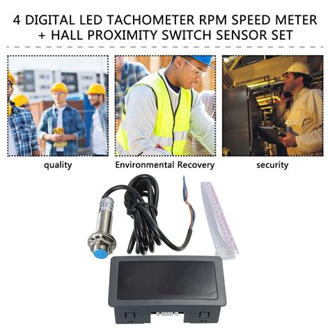 4 Digital Led Display Tachometer Rpm Speed Meter H Grandado