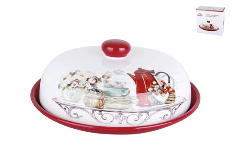 Блюдо для блинов с крышкой 23 см. Dream tea | КОРАЛЛ