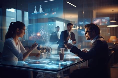 Corporate Team Collaborating On A Virtual Generative Ai Premium Ai