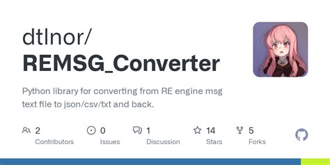 Github Dtlnorremsgconverter Python Library For Converting From Re Engine Msg Text File To