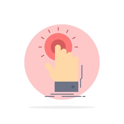 Touch Click Hand On Start Flat Color Icon Vector 15532964 Vector Art At Vecteezy