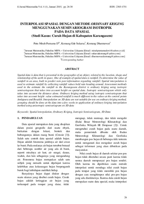 pdf interpolasi spasial dengan metode ordinary kriging menggunakan