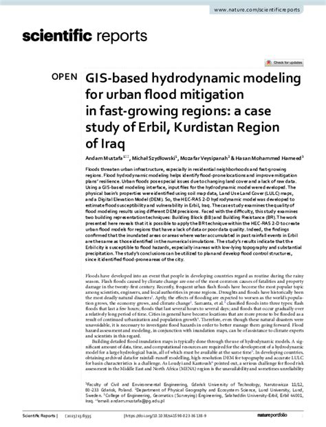 Pdf Gis Based Hydrodynamic Modeling For Urban Flood Mitigation In Fast Growing Regions A Case