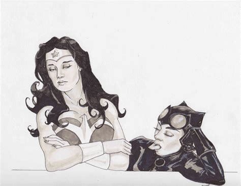 Adam Hughes Wonder Woman And Catwoman By Batfan05 On Deviantart