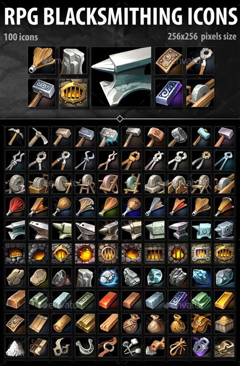 RPG Blacksmithing Icons Rpg Icon Blacksmithing