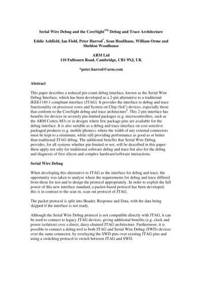 An Overview Of Arm Serial Wire Debug 2 Pin Debug Technology