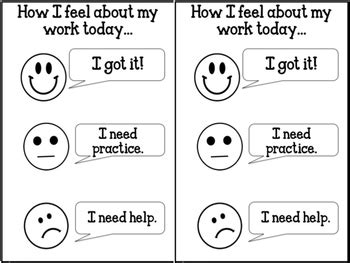 Self Assessment Exit Tickets By Lisa Russo TPT