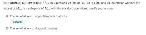 solved de termining subspaces of mun in exercises 29 30