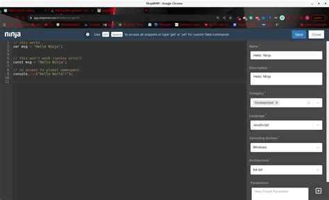 Javascript Run Ninjarmm Custom Library Script From Console Stack
