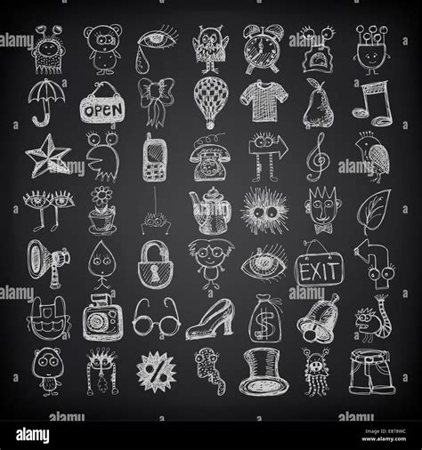 Hand Drawing Doodle Icon Set Stock Photo Alamy