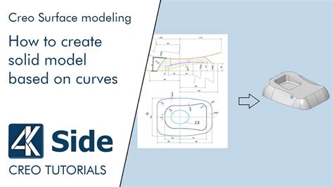 how to create solid model based on curves creo surface modeling youtube