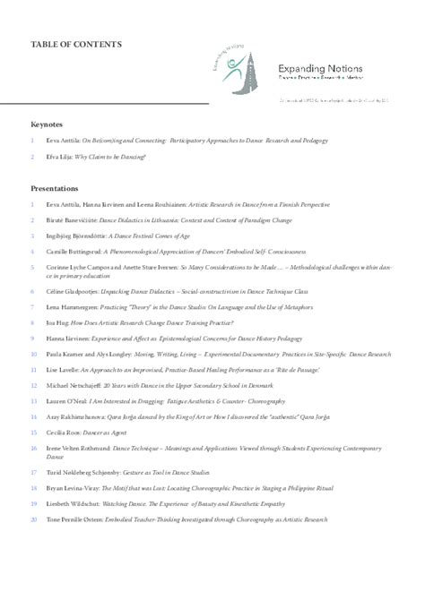 Pdf A Phenomenological Appreciation Of Dancers Embodied Self Consciousness