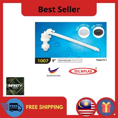 TECHPLAS Toilet PVC Cistern Float Ball Valve Sise INLET 1 2 Shopee Singapore