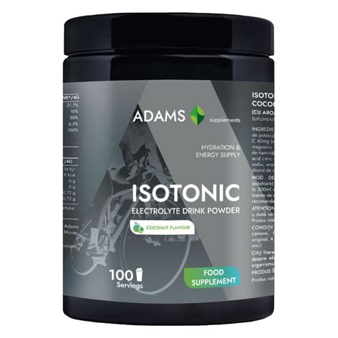 Isotonic Electrolyte Drink Coconut 400g Adams Supplements