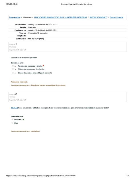 Examen Ii Parcial Revisión Del Intento Pdf Pdf Ingeniería Informática Software