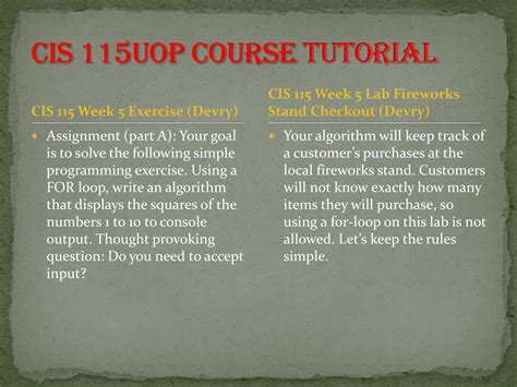 PPT CIS 115 UOP COURSES TUTORIAL UOPHELP PowerPoint Presentation Free Download ID 7178053