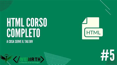 Html Cors Completo 5 A Cosa Serve Il Tag Div Youtube