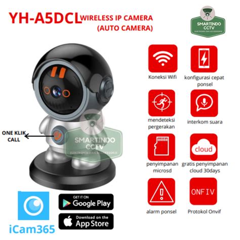 Jual Cctv Wifi Icam365 Cctv Yh A5dc Indoor Robot Pintar Kamera Ip