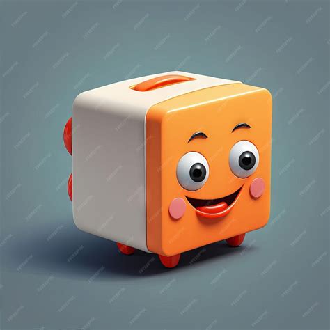 Premium Vector Cute Smiling Orange Cartoon Cubes Cute Smiling Orange