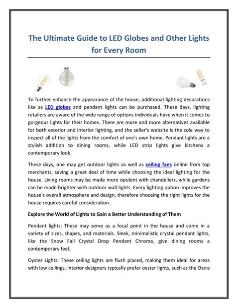 Ppt The Ultimate Guide To Led Globes And Other Lights For Every Room Powerpoint Presentation