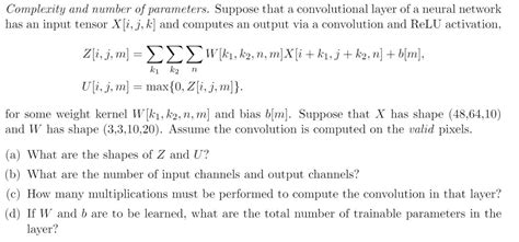 Complexity And Number Of Parameters Suppose That A