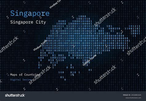 Singapore Map Shown Binary Code Pattern Stock Vector Royalty Free