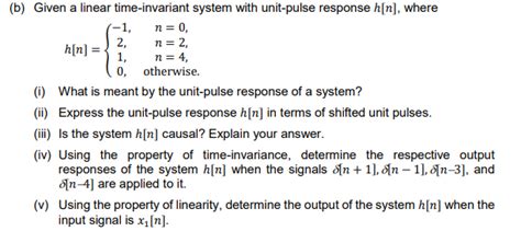 Solved B Given A Linear Time Invariant System With Chegg