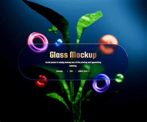 Premium Psd 3d Interface Presentation Mockup With Frosted Glass Frame