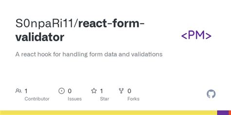 Parag Mahale On Linkedin Github S0npari11react Form Validator A React Hook For Handling Form