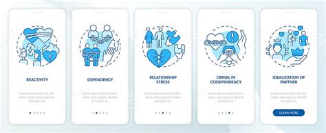 Walkthrough Codependent Relationship With Blue Icons Concept Stock Illustration Illustration