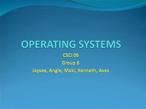 Operating Systems And Memory Management Ppt