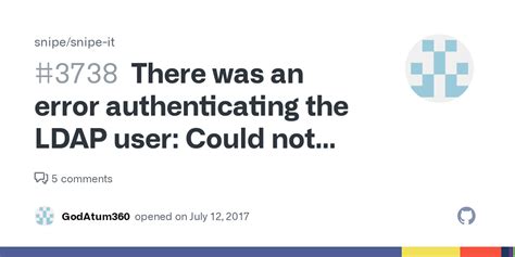 There Was An Error Authenticating The Ldap User Could Not Find User In