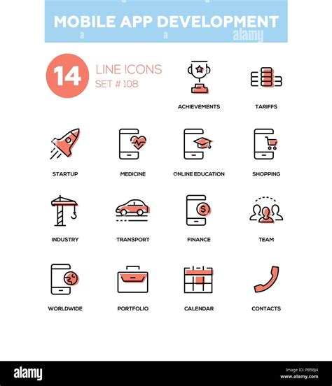 Ui Ux Web Interface App Icons Set Vector Business Mobile Hi Res Stock