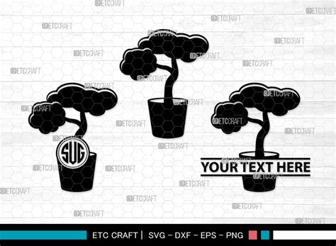 Bonsai Tree Monogram Tree SVG Graphic By Pixel Elites Creative Fabrica