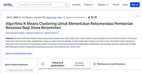Algoritma K Means Clustering Untuk Menentukan Rekomendasi Pemberian Beasiswa Bagi Siswa Berprestasi