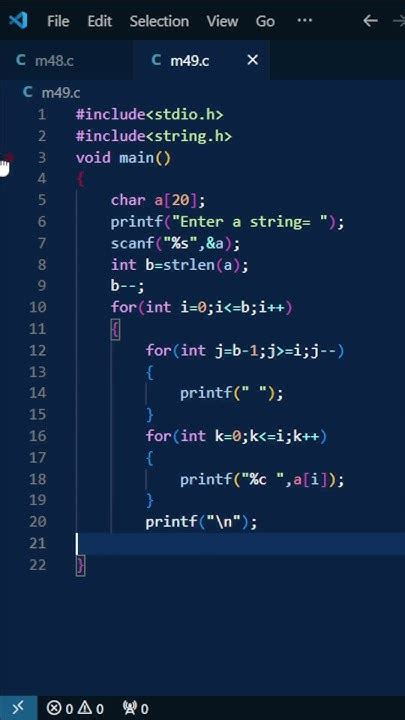 Pattern Code।। String Pattern In C।। Pattern In C Programming।। Code For Pattern।। Shorts