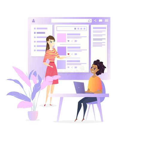 website ui developer design social media project stock vector